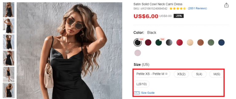 How to change the size of a Shein order