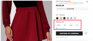 Como trocar o tamanho de um produto Shein já pago