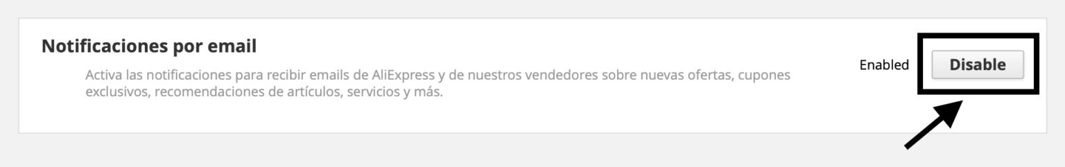 Cómo dejar de recibir correos de AliExpress