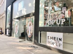 Shein's physical stores (LIST)